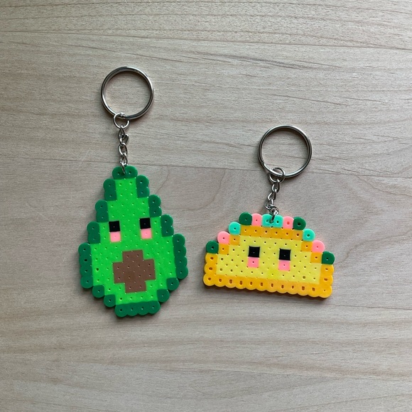 Accessories | Handmade Avocado And Taco Perler Bead Keychain | Poshmark